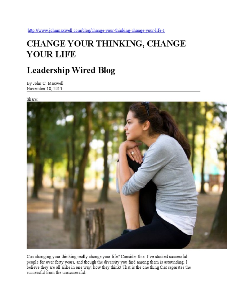 Change Your Thinking, Change Your Life Leadership Wired Blog | PDF ...