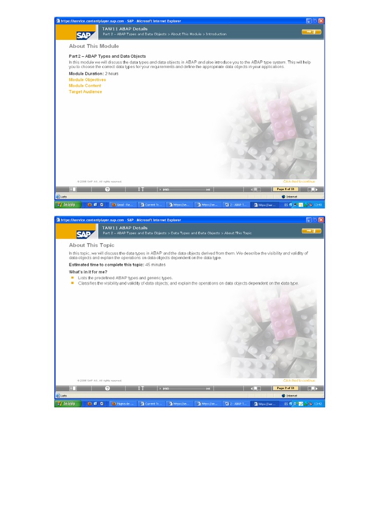 TAW11 - 2 - ABAP Types and Data Objects | PDF | Data Type | Subroutine