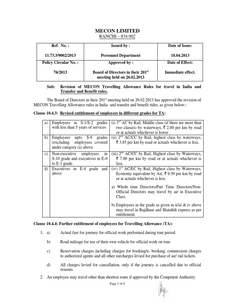 Policy Circular No. 76 | PDF | Train | Employee Retention