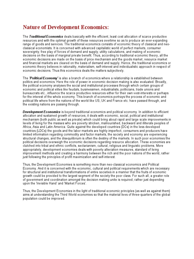Understanding Development Economics | PDF | Development Economics ...