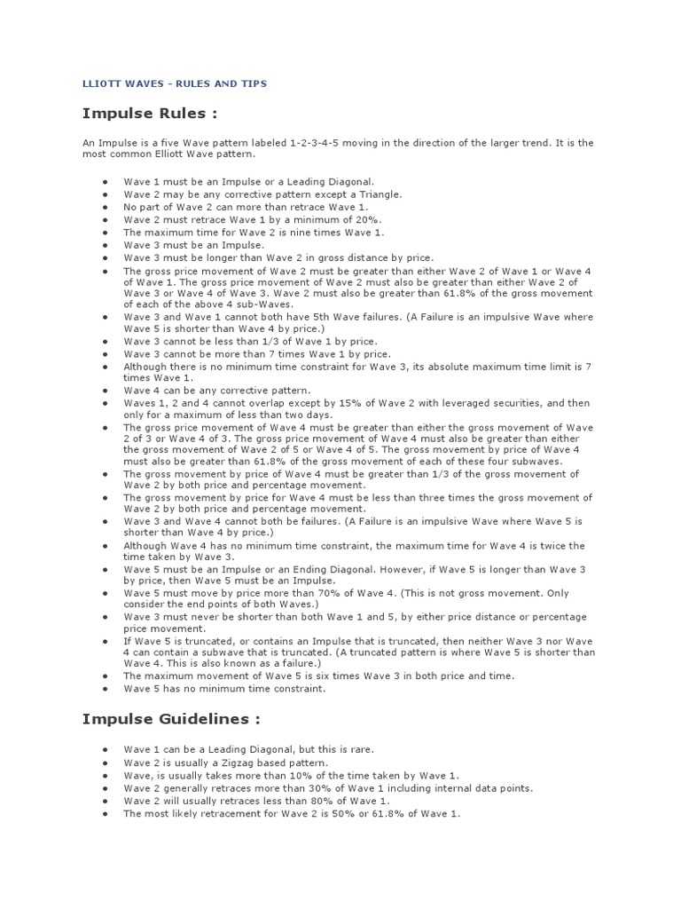 Impulse Rules:: Lliott Waves - Rules and Tips | PDF | Triangle ...