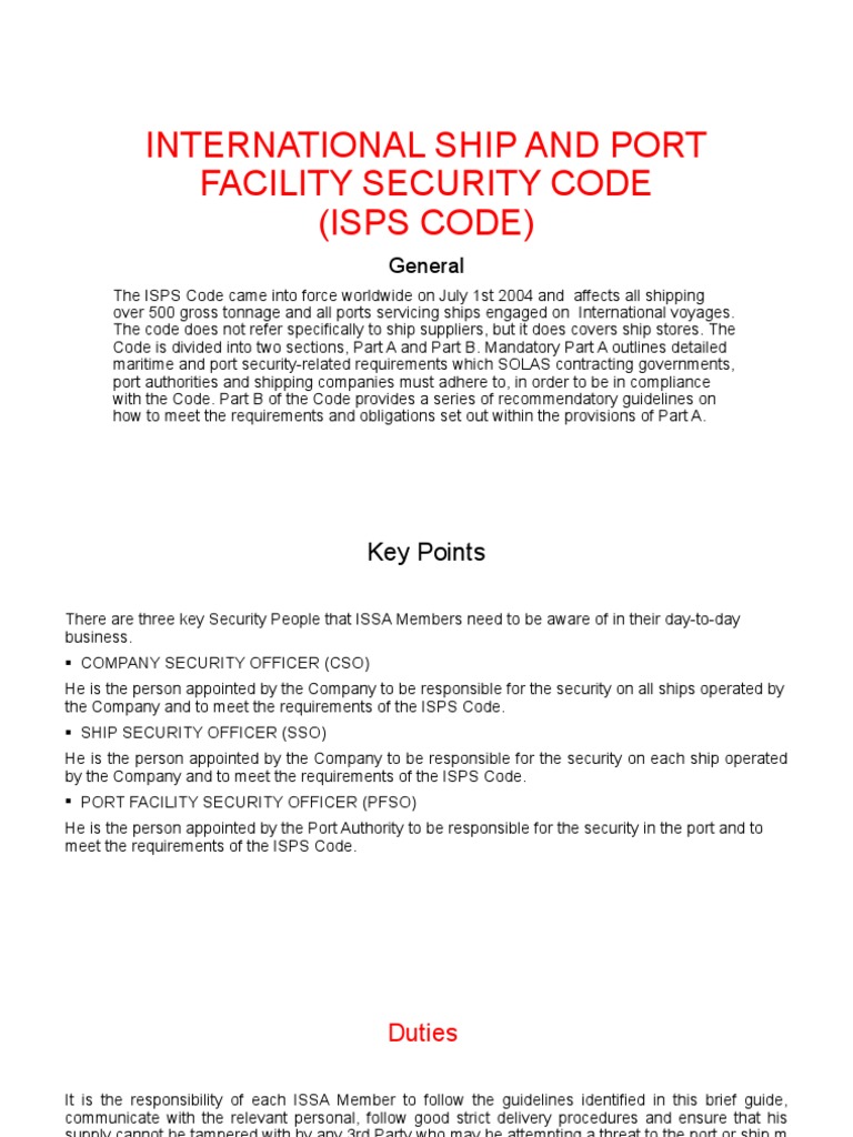 International Ship and Port Facility Security Code (Isps Code) | PDF ...