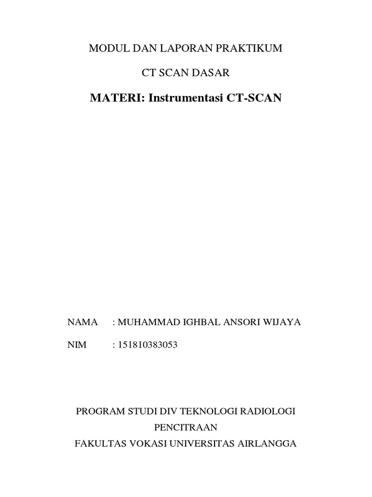 Modul Praktikum CT Scan Dasar | PDF | Metode & Bahan Ajar | Sains & Matematika