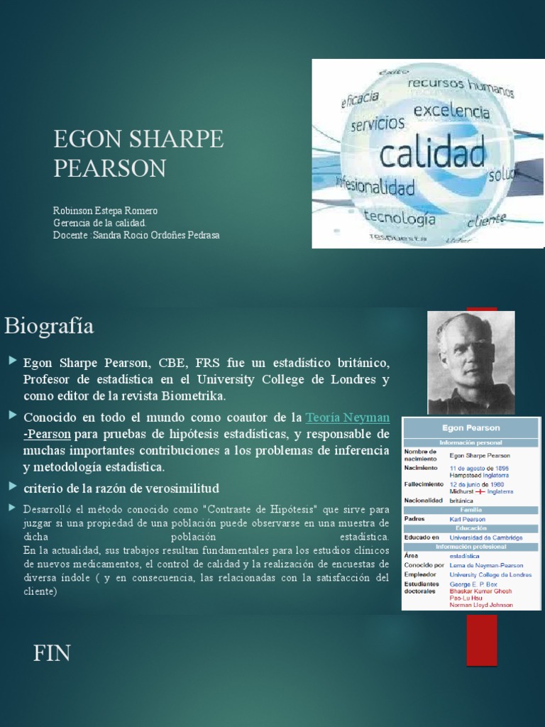 Aportaciones de Egon Pearson a la estadística | PDF | Relaciones ...