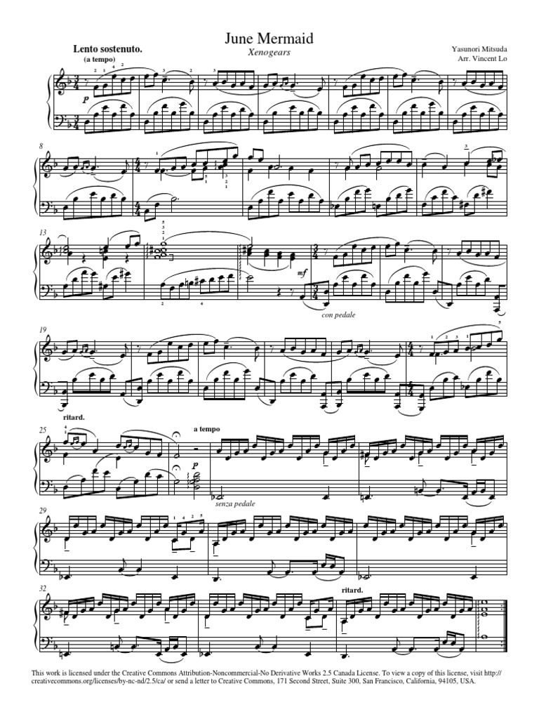 June Mermaid for Piano | PDF | Monopoly (Economics) | Intellectual Works