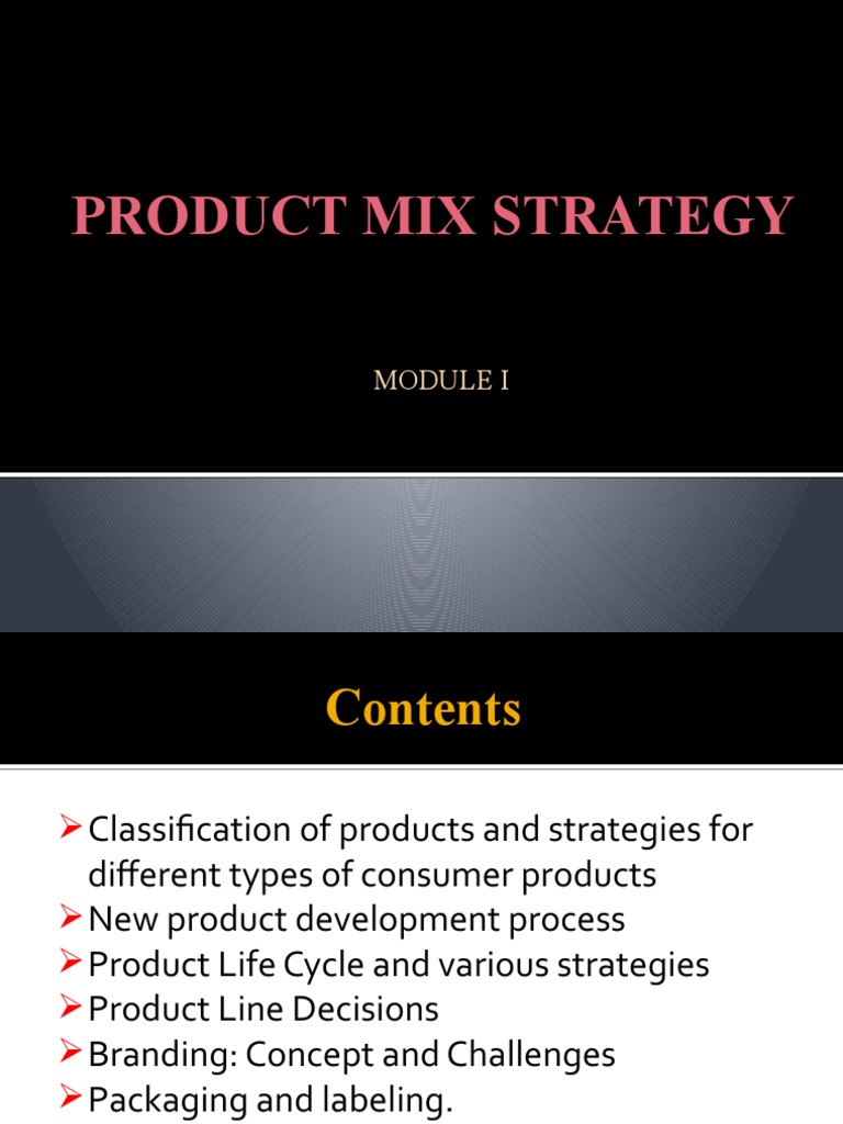 Product Mix Strategy - Module I | PDF | Brand | Marketing