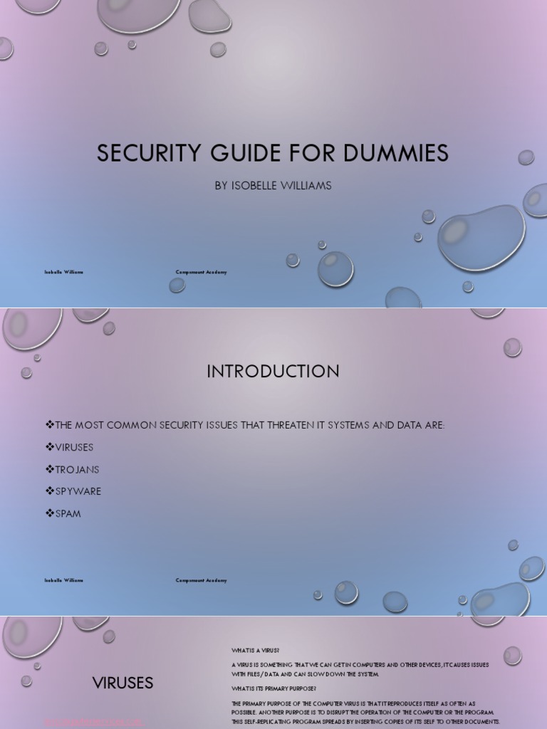 Security Guide For Dummies. | Download Free PDF | Computer Virus ...