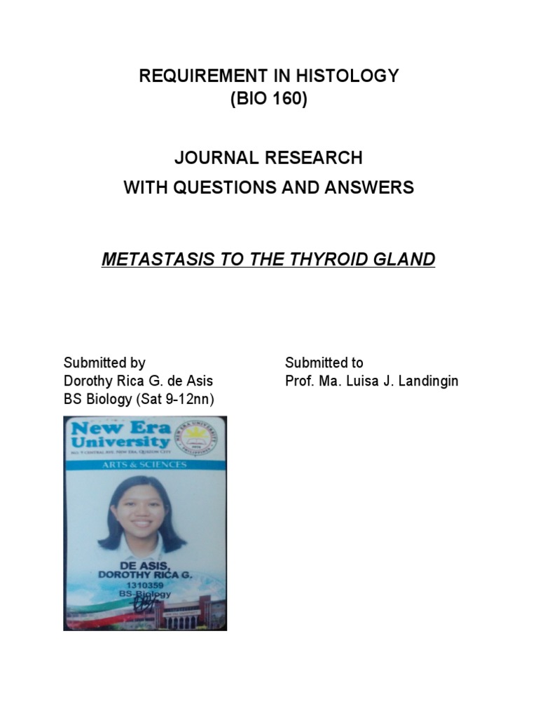 Histology Cover Page