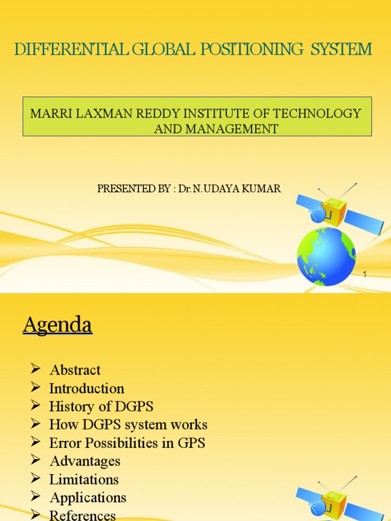 Differential Global Positioning System: Marri Laxman Reddy Institute of ...