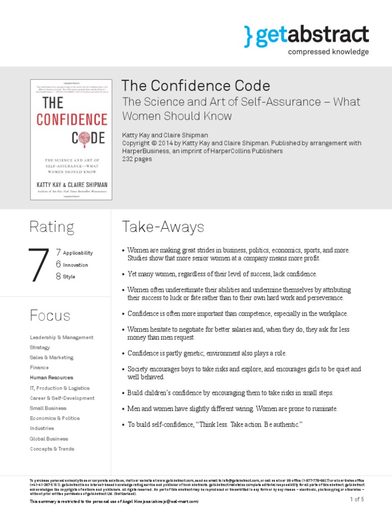 The Confidence Code Kay en 22143 | PDF | Nature Versus Nurture | Genetics
