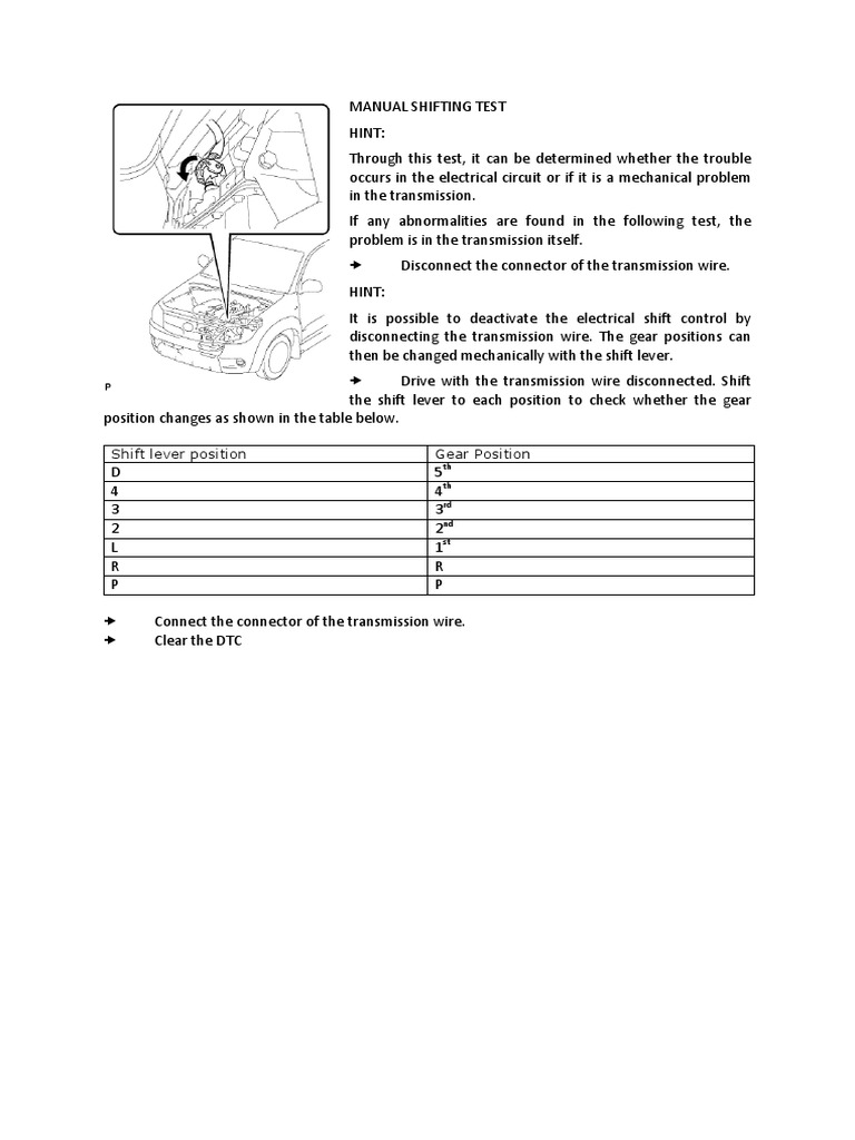 Manual Shifting Test | PDF