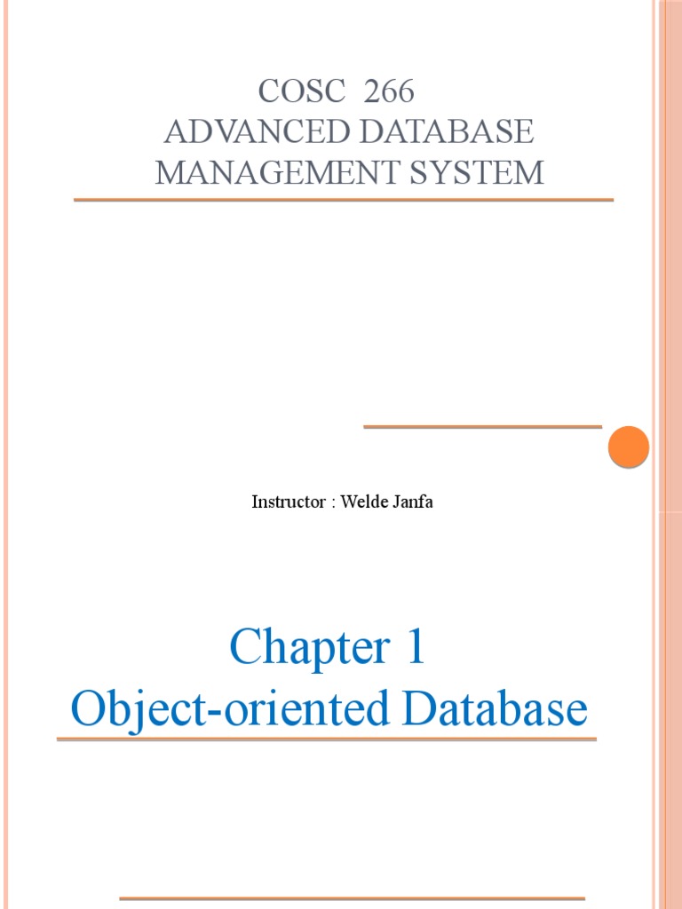 ADMS 2018 Chapter One | PDF | Inheritance (Object Oriented Programming) | Databases