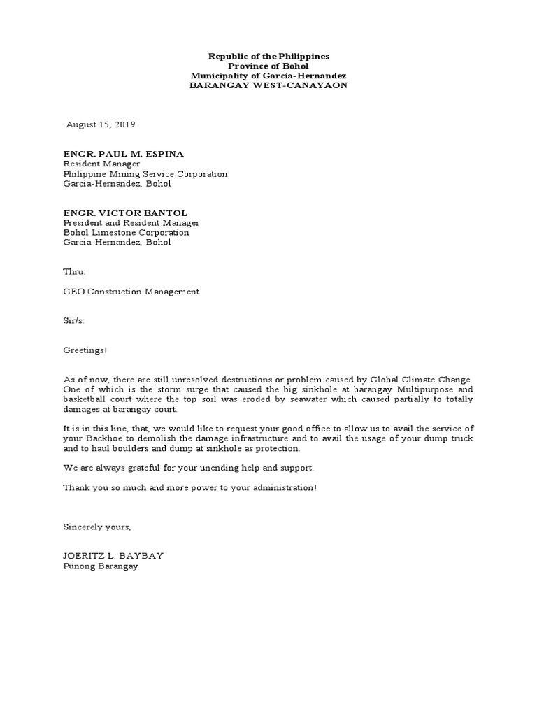 Republic of The Philippine3 REQUEST LETTER | PDF | Vortices | Storms