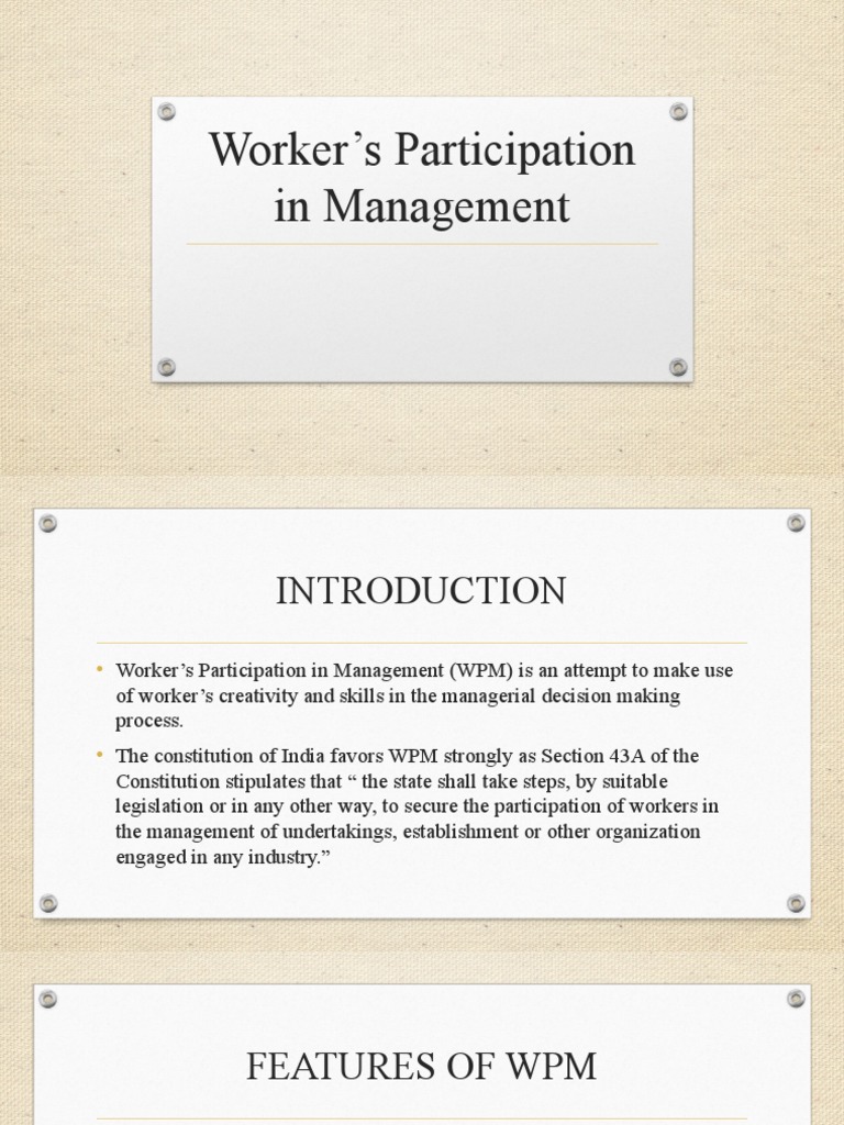 Worker's Participation in Management | PDF | Autonomy | Employment