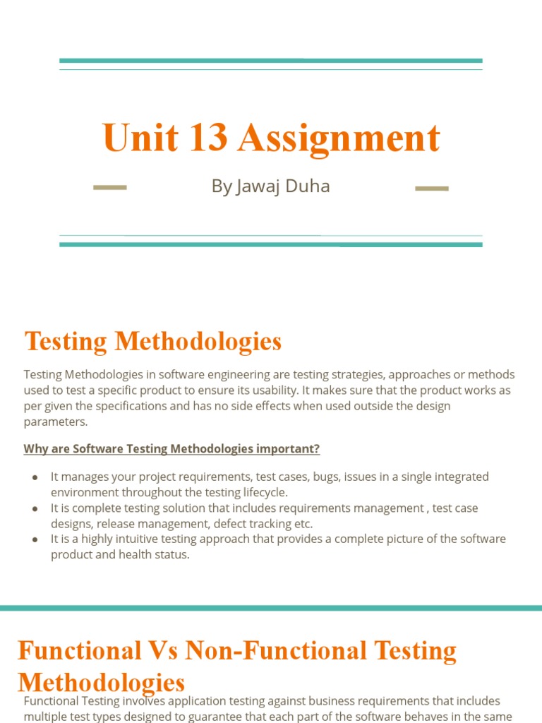 Unit 13 Software Testing Assignment Part A Pdf Software Testing Software Development Process