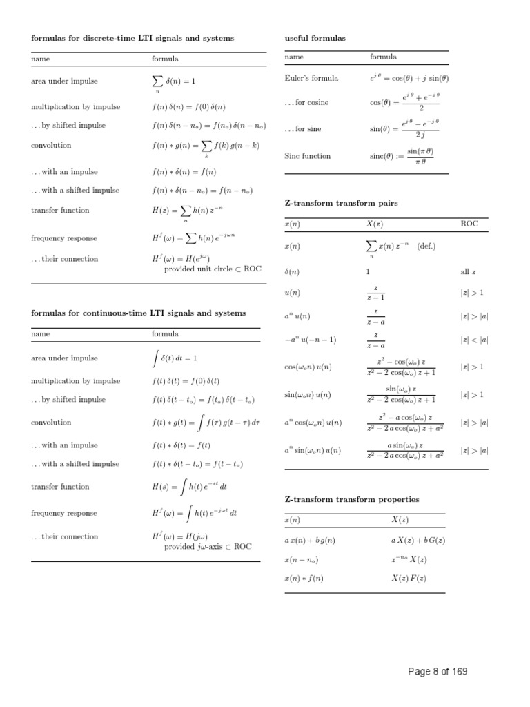 Formula Sheet PDF | PDF