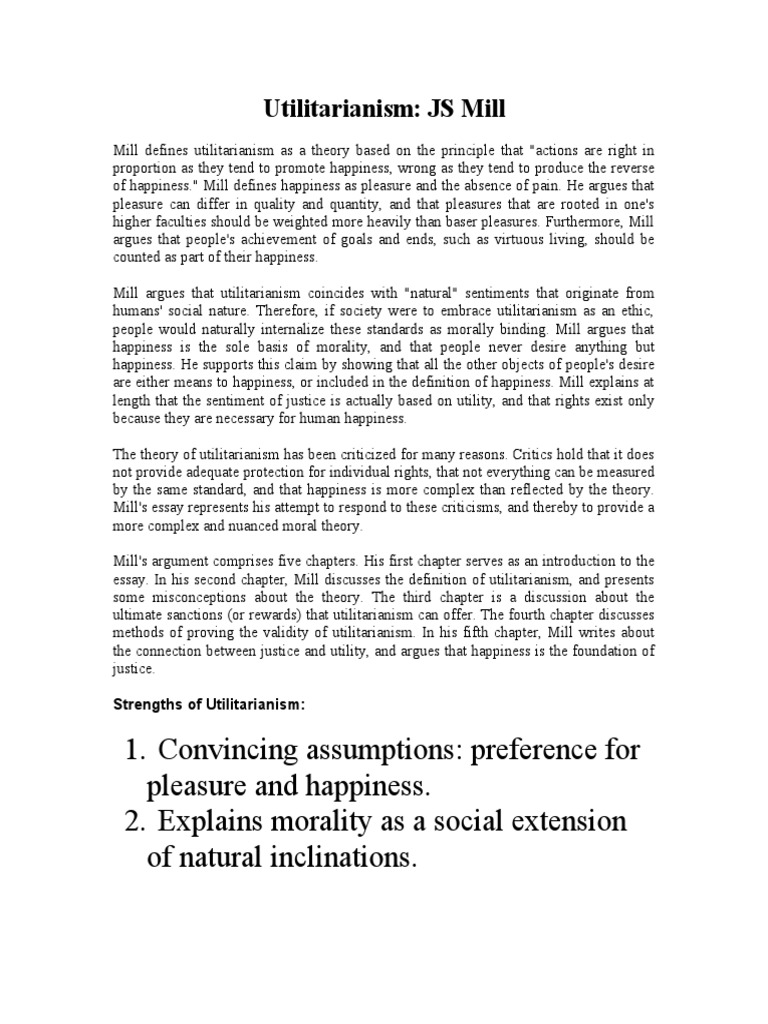 JS Mill, Utilitarianism | Download Free PDF | Utilitarianism | John ...