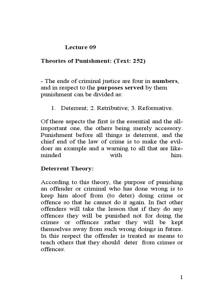 Theories of Punishment: (Text: 252) | PDF | Punishments ...
