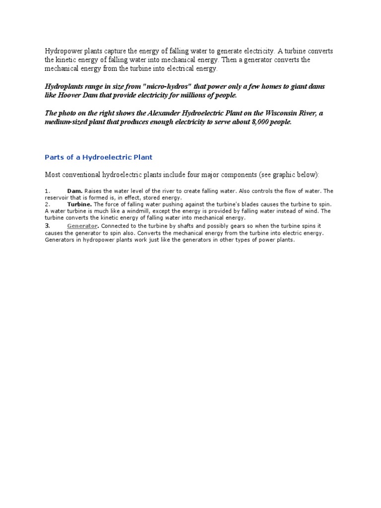 Parts of A Hydroelectric Plant: Generator | PDF | Technology & Engineering