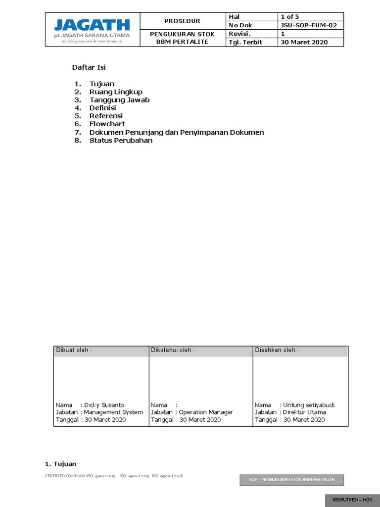 Jsu-Sop-Fum-02 Pengukuran BBM Pertalite | PDF