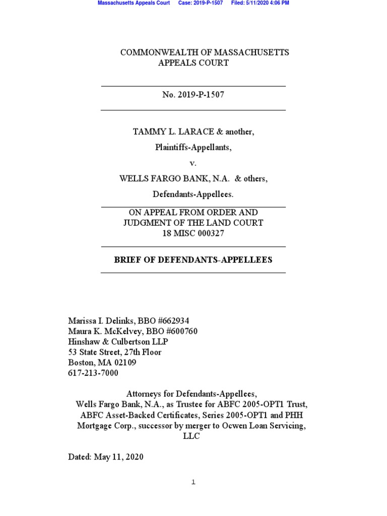 Wells Fargo Appellee Brief 05-11-2020 | PDF | Collateral Estoppel ...