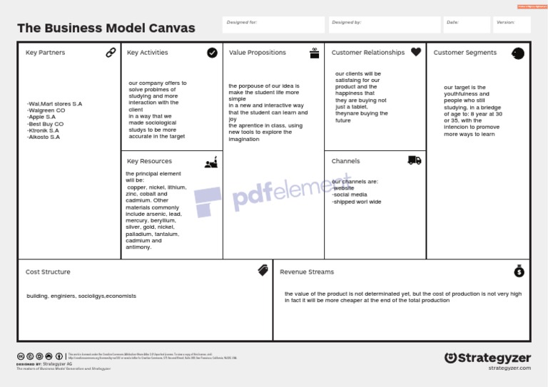The Business Model Canvas: Customer Segments Value Propositions Key ...