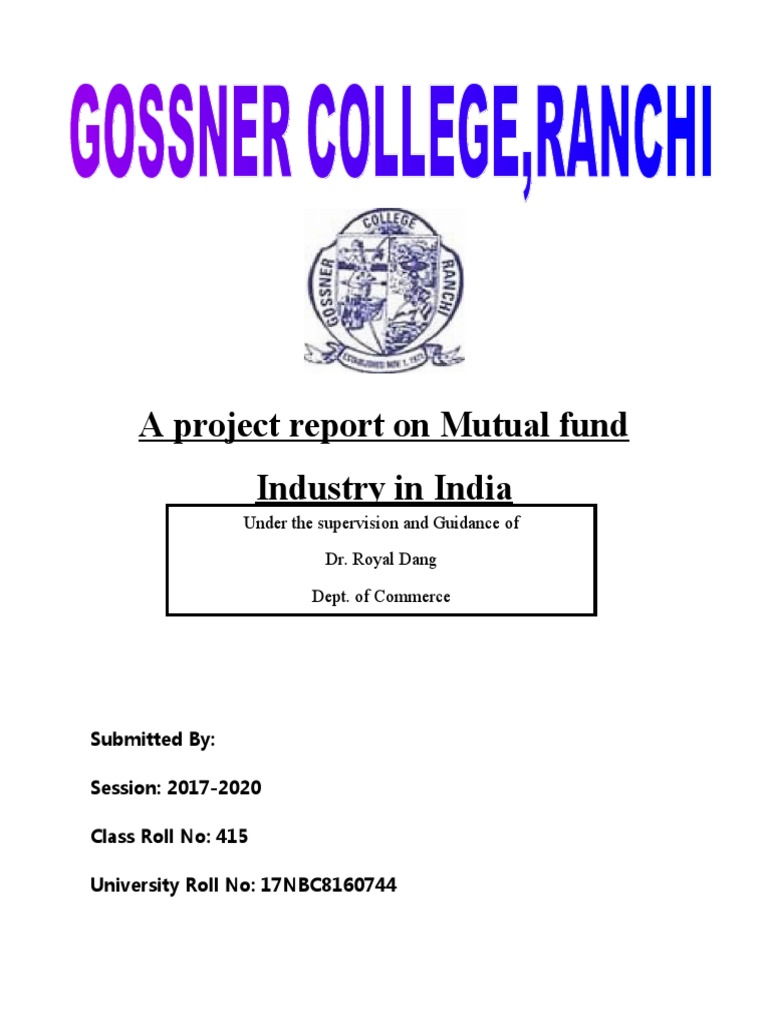 Mutual Fund Industry Project Report | PDF