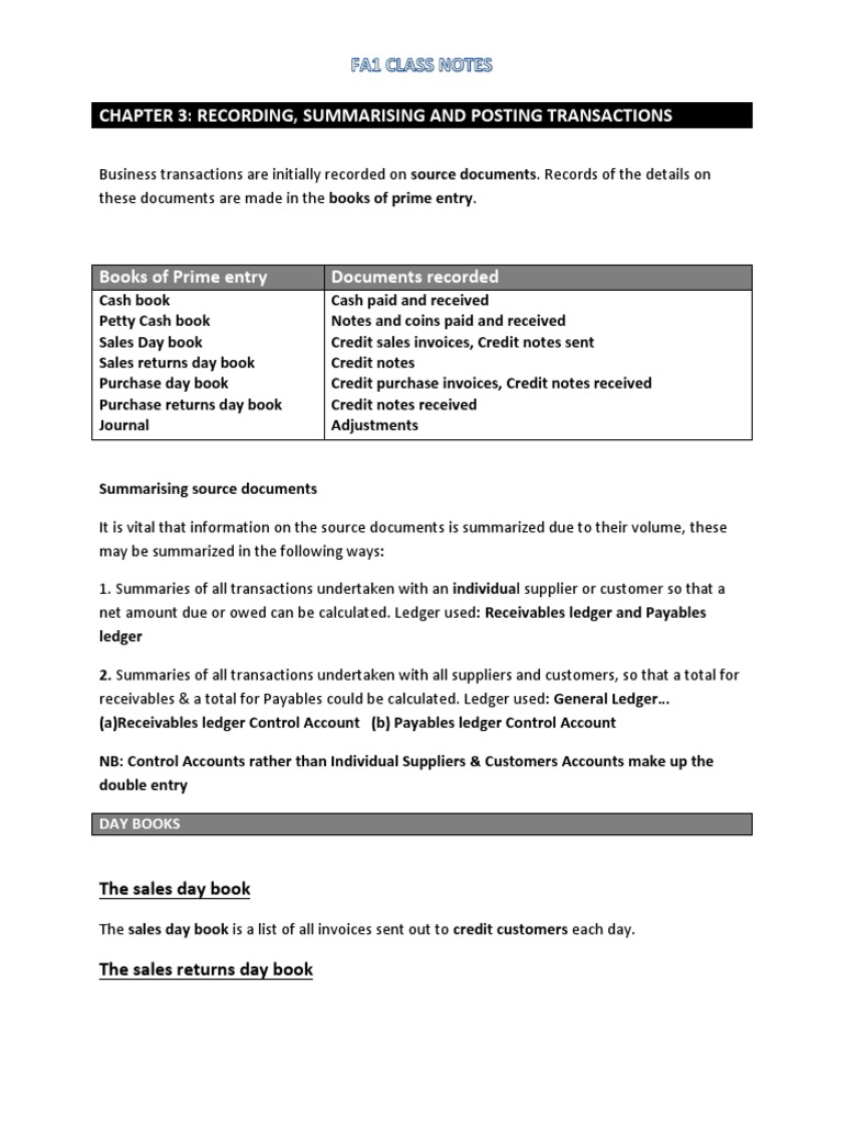 FA1 Chapter 3 PDF | PDF | Debits And Credits | Bookkeeping