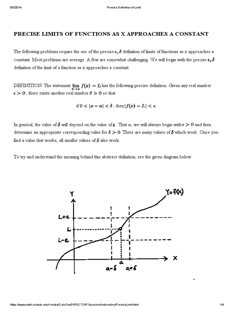Precise Definition of Limits Explained | PDF | Career & Growth ...