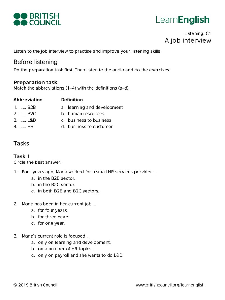 A Job Interview | Download Free PDF | Behavior Modification | Applied Psychology