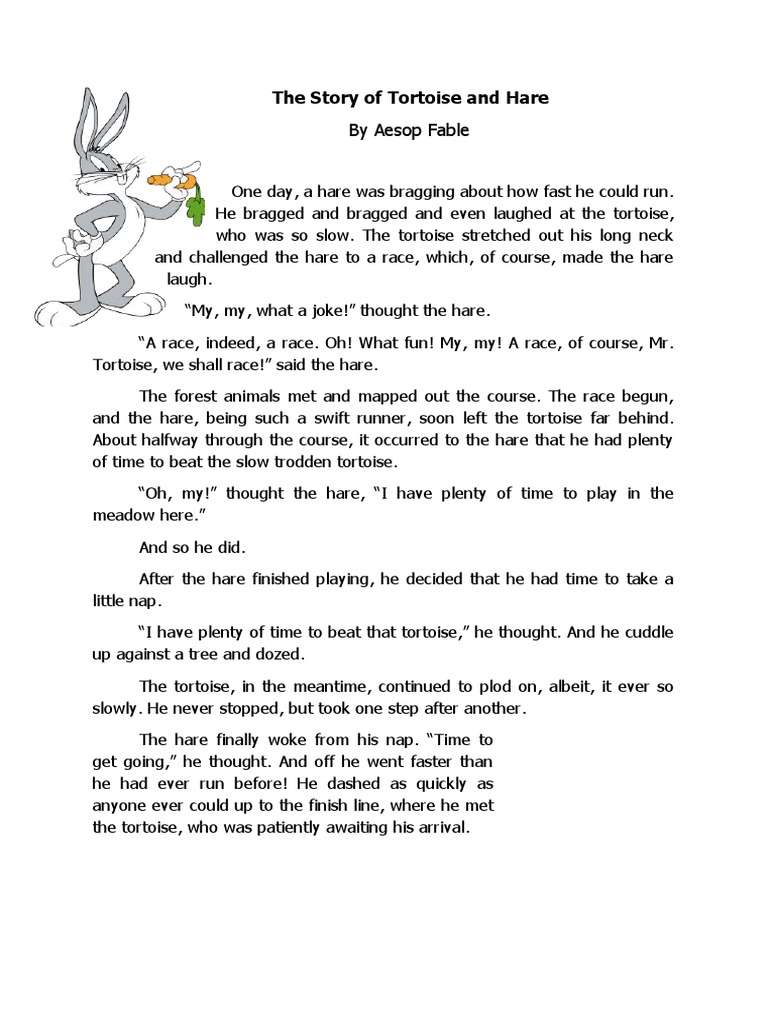 Tortoise and Hare: A Fable Summary | PDF | Poetry | Young Adult