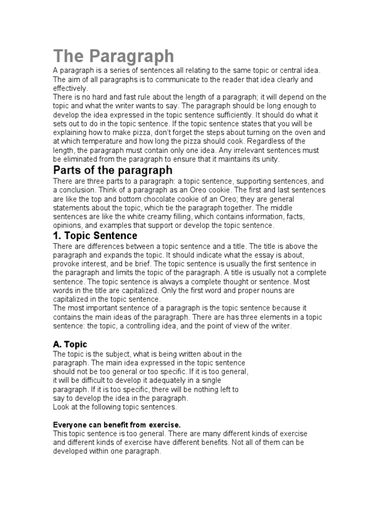 The Paragraph (Writing) | PDF | Sentence (Linguistics) | Acupuncture