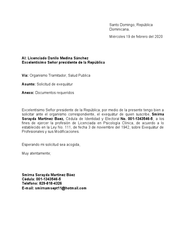 Carta Al Presidente | PDF