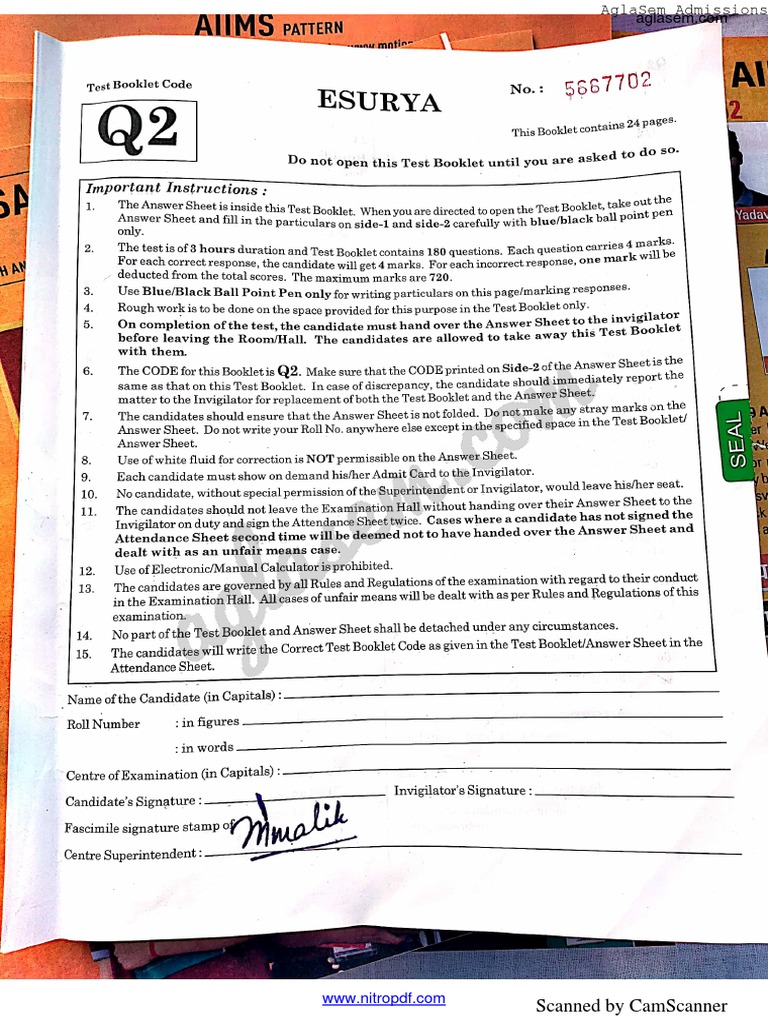 NEET 2019 Question Paper Q2 | PDF