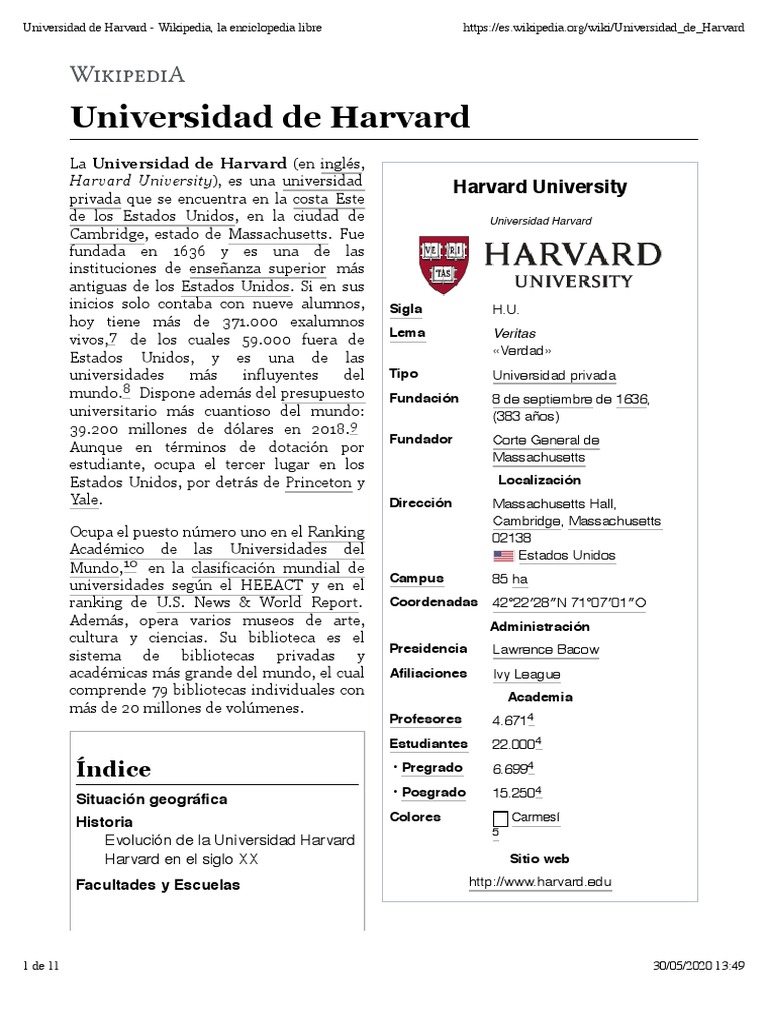 Universidad de Harvard | PDF | Universidad Harvard | Estudiantes