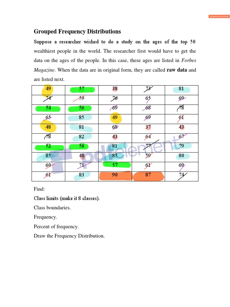 Grouped Frequency Distribution Analysis | PDF