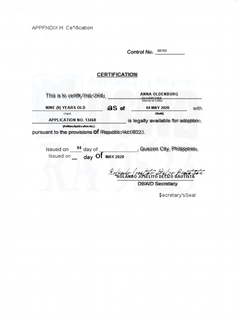 DSWD Certification | PDF