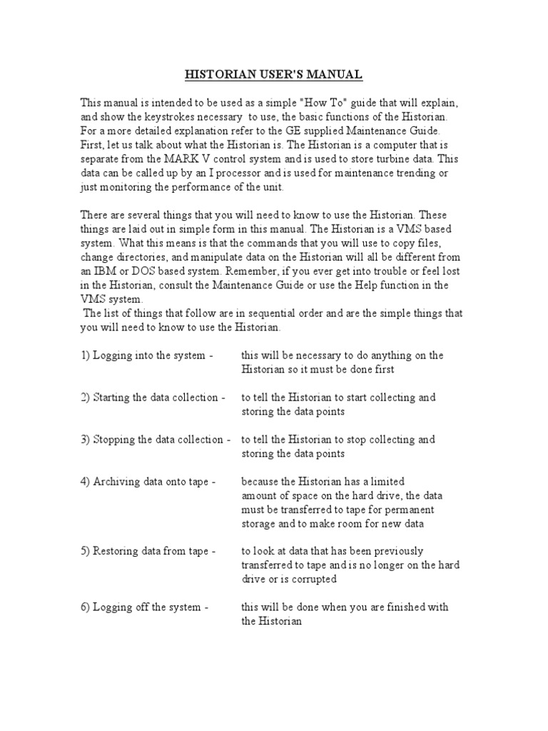 Historian User'S Manual | PDF | Backup | Computer File