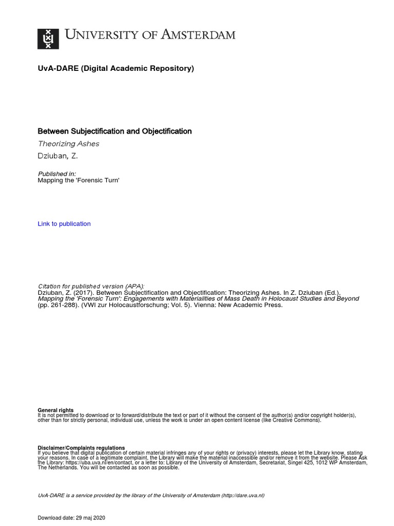 Uva-Dare (Digital Academic Repository) : Between Subjectification and ...