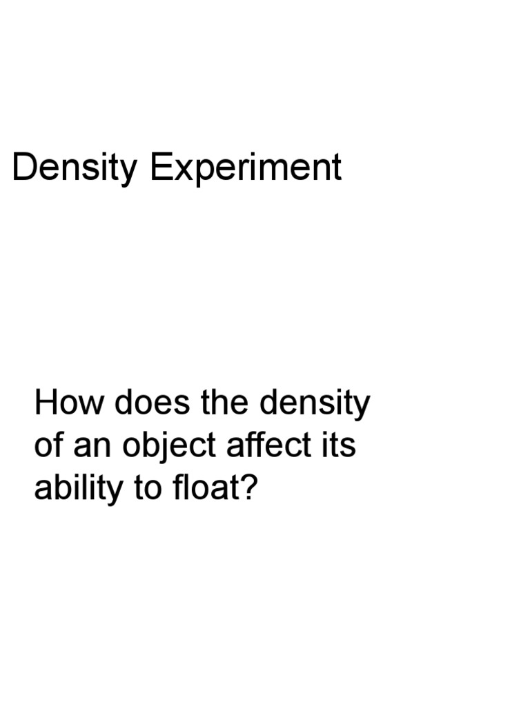 Density Experiment: Floating Eggs | PDF