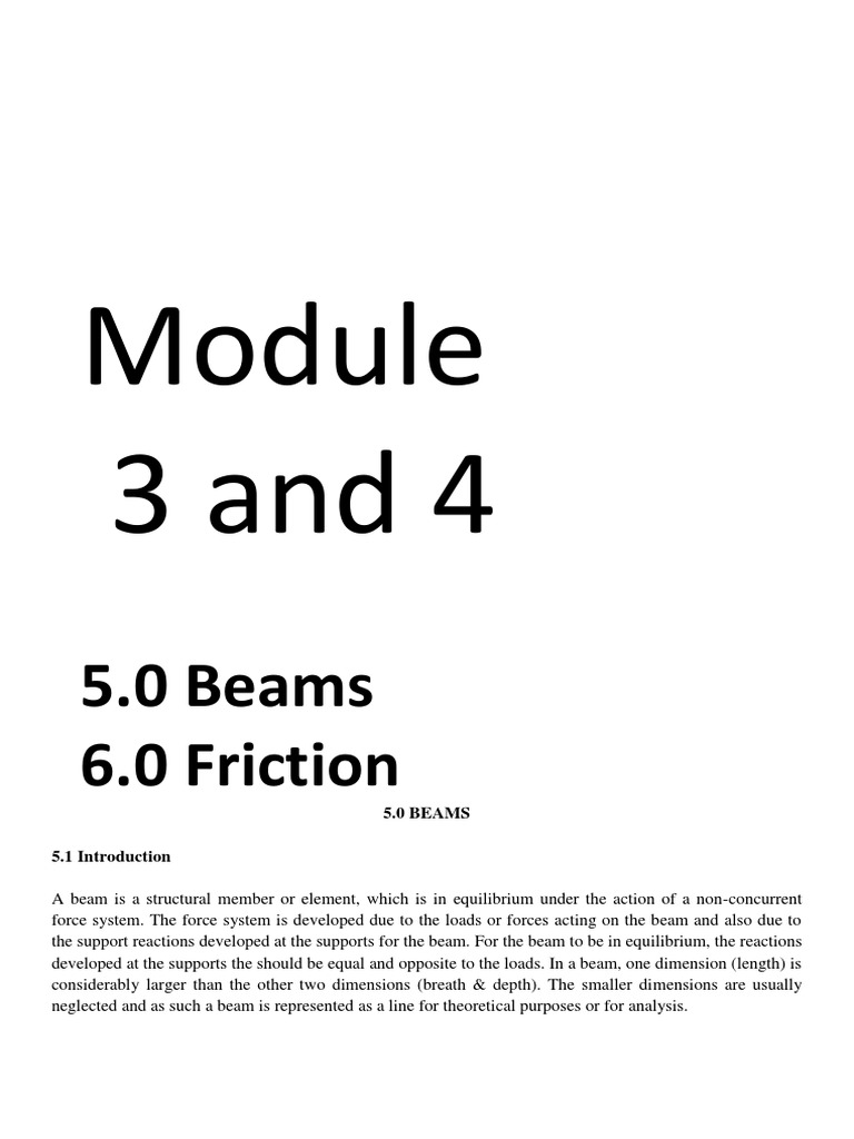Module 3 and 5 PDF | PDF | Friction | Beam (Structure)
