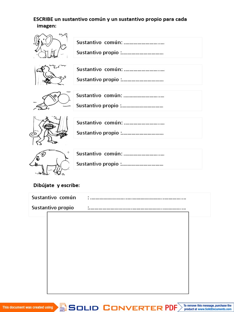 Sustantivo Común y Propio 1 | PDF | Artes del Lenguaje y Comunicación