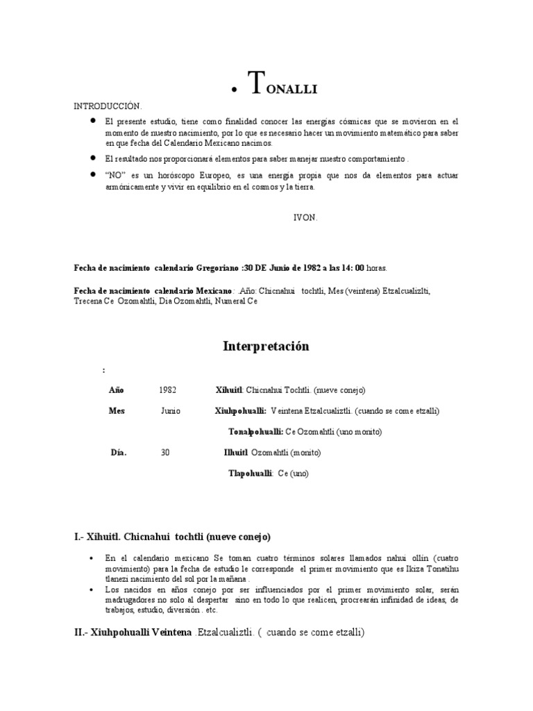 TONALLI | PDF | Naturaleza