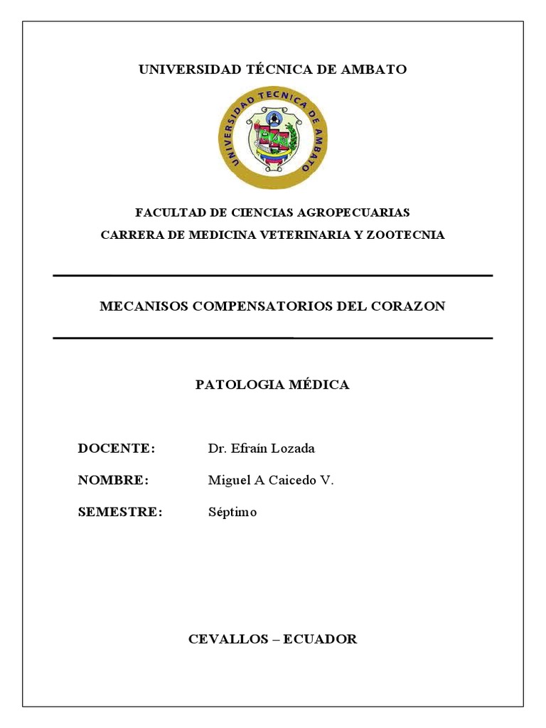 Mecanismos Compensatorios Del Corazon | PDF | Fisiología | Fisiología ...