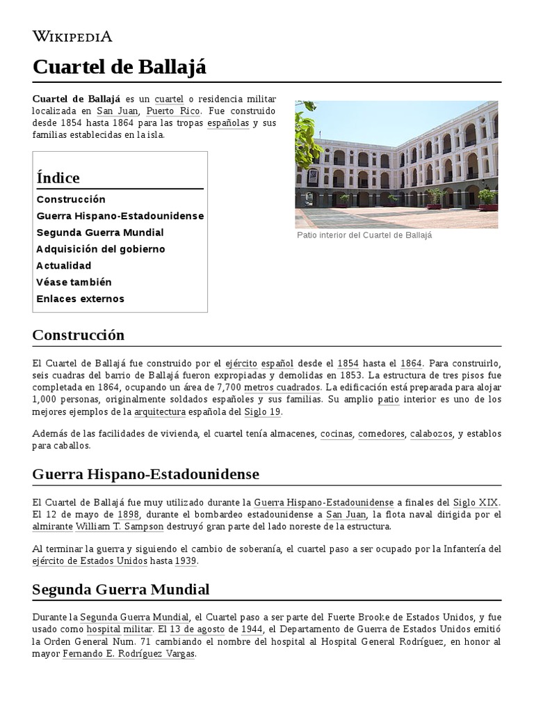 Historia del Cuartel de Ballajá | PDF | Agitación | Conflicto armado