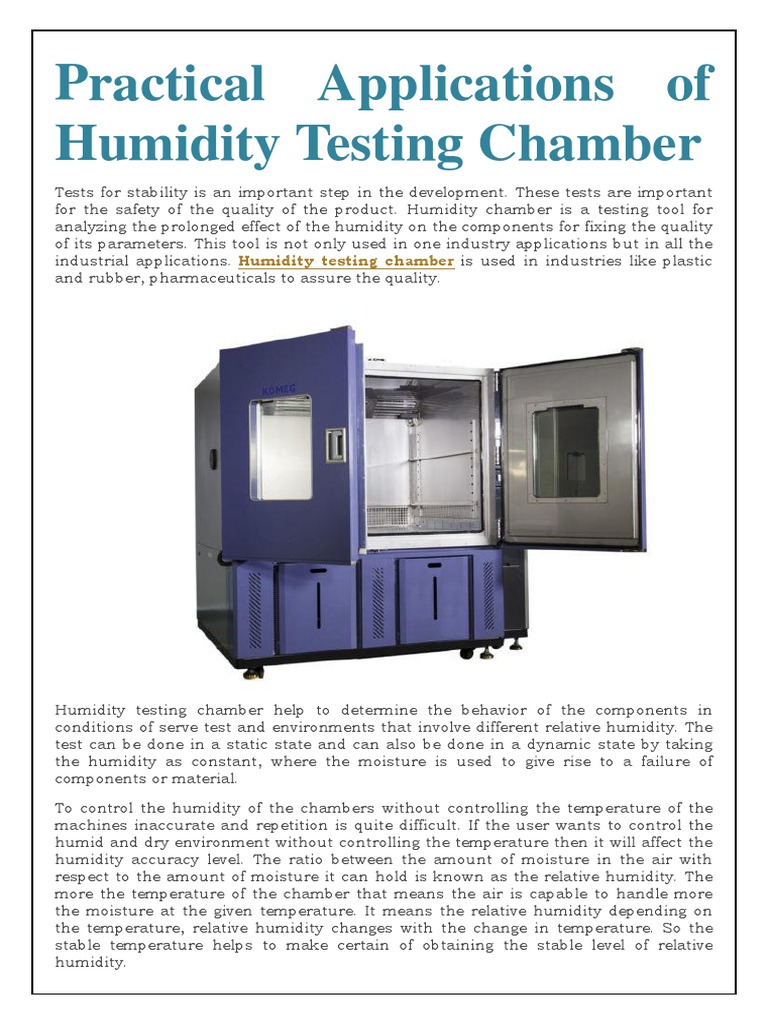 Applications of Humidity Testing Chamber | PDF | Humidity | Corrosion