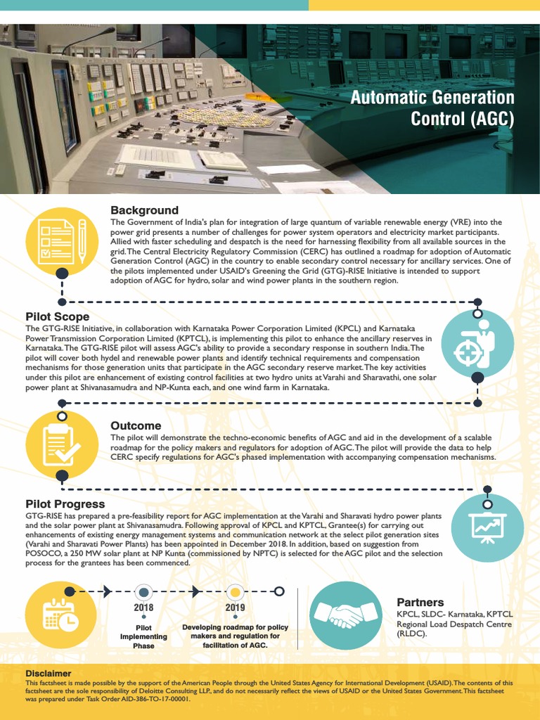 Automatic Generation Control (AGC) : Background | Download Free PDF ...