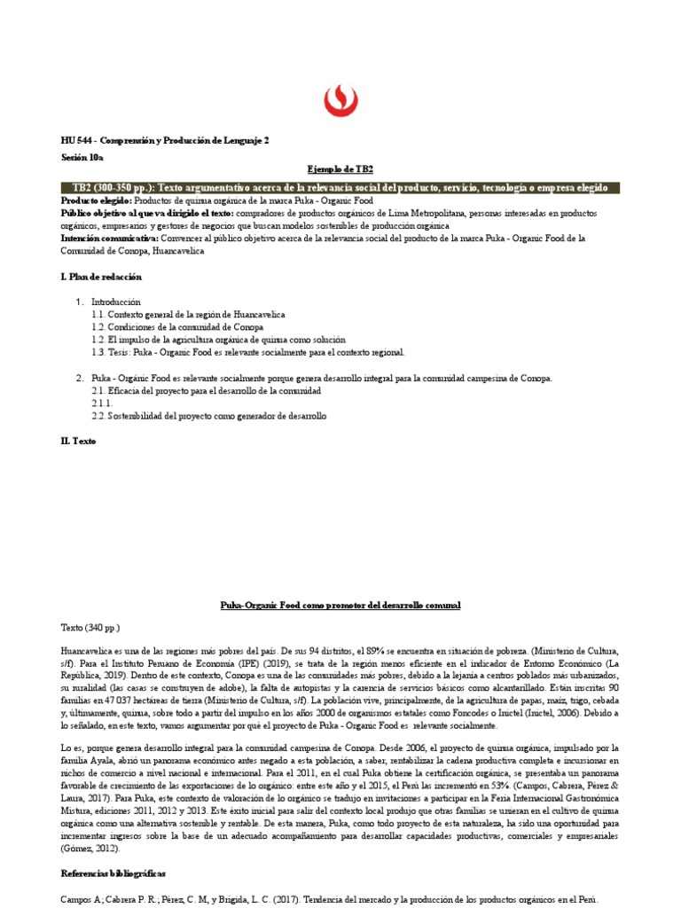 10a - Ejemplo TB2 | PDF | Perú | Economias