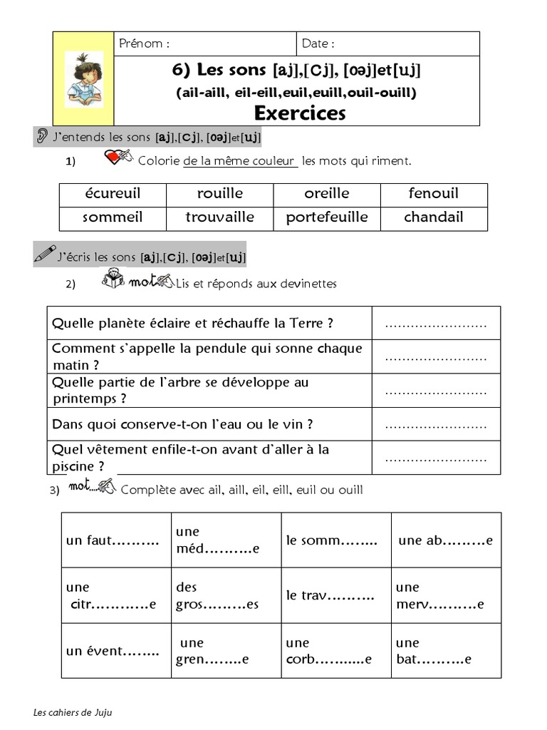 6 Les Sons Ail Eil Euil Ouil | PDF