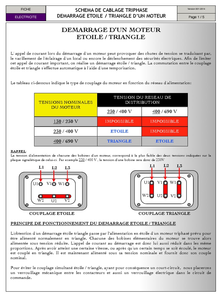 Démarrage Moteur Étoile/Triangle | PDF | Réseau électrique | Puissance ...